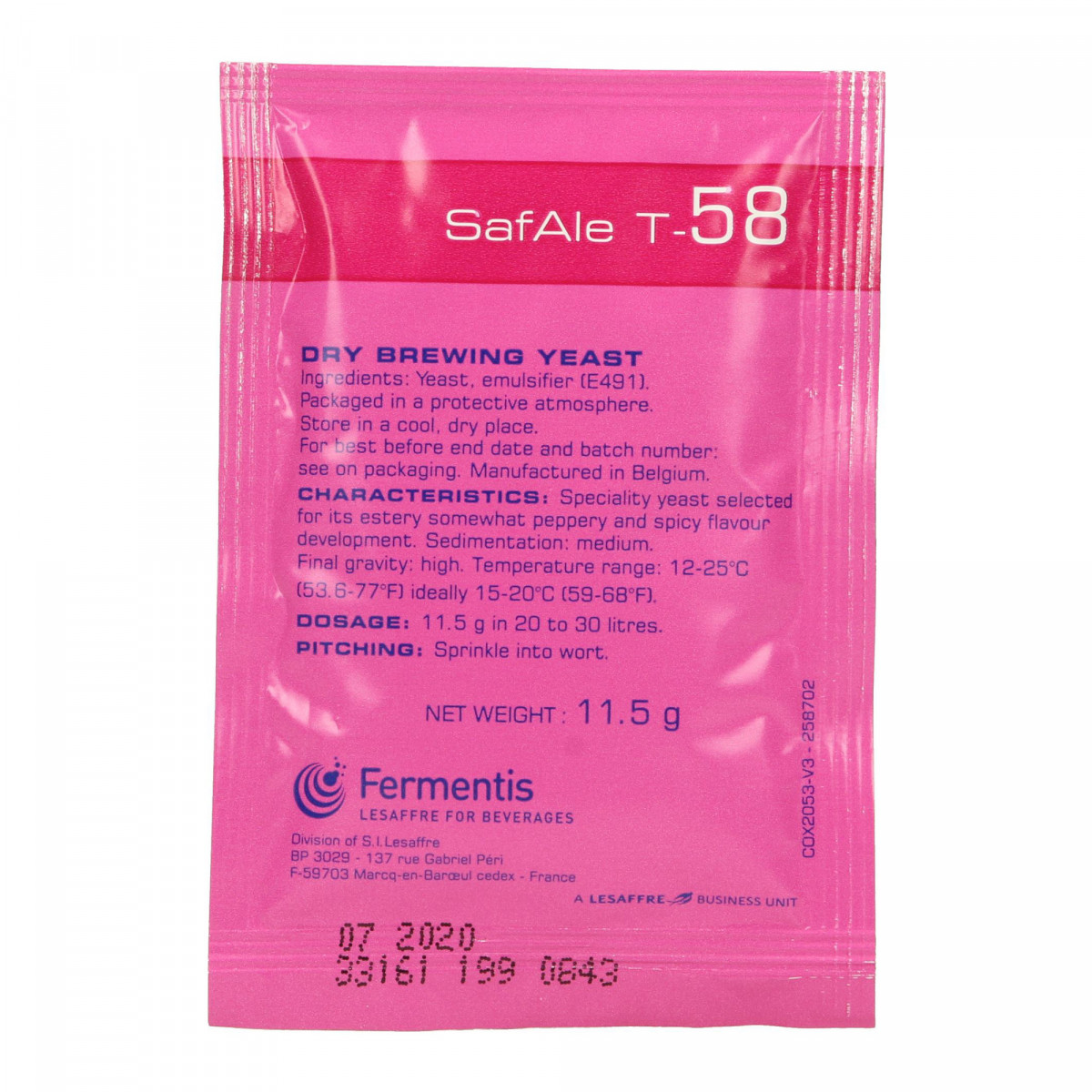 Safale T-58 ale gær - 11 gram - ViBrygger.dk